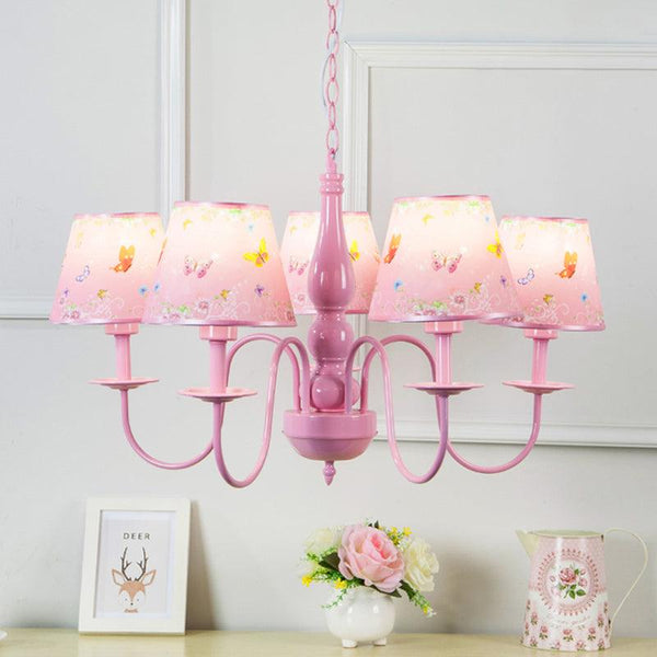 Pink Butterfly Pendant Light 5 Heads Chandelier | Rebooters