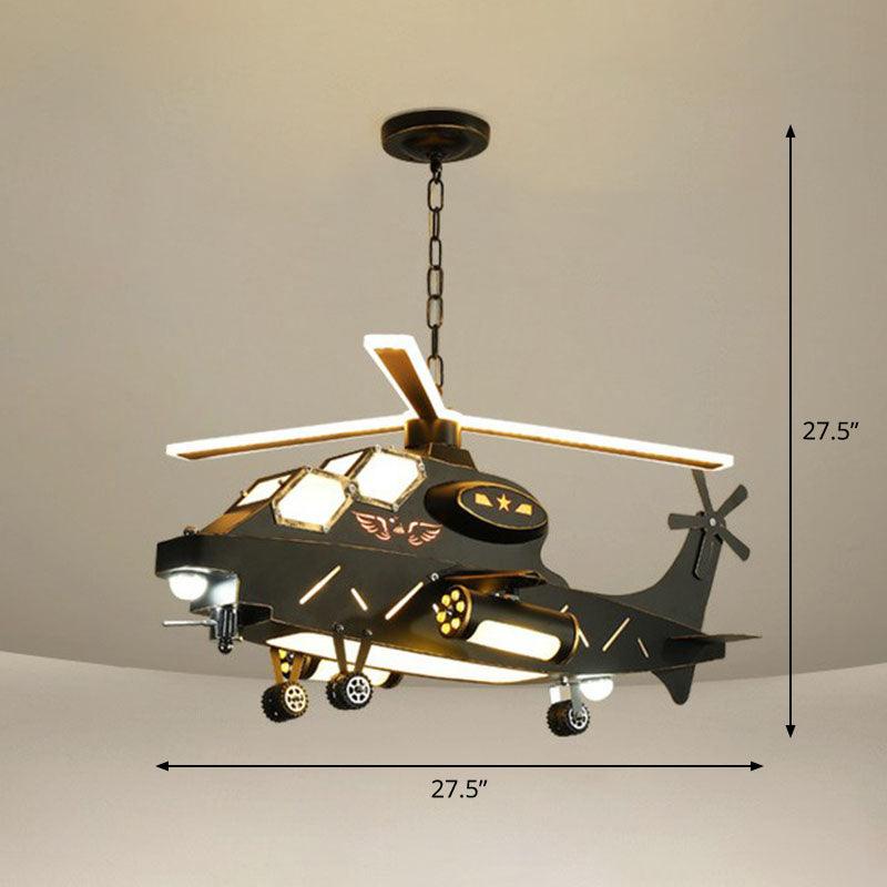 Black Helicopter LED Ceiling Lighting Childrens | Rebooters