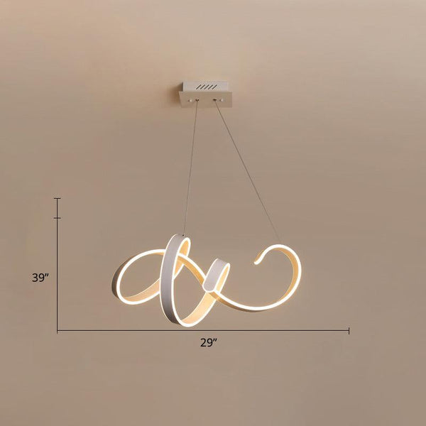 White Twisted LED Ceiling Chandelier Modern | Rebooters