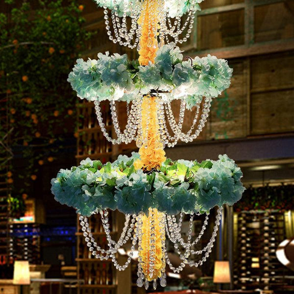 Metallic Chandelier Lighting Farmhouse Flower | Rebooters