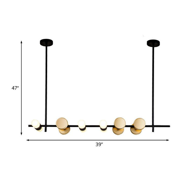 Linear Kitchen Ceiling Hang Fixture Iron 6 | Rebooters